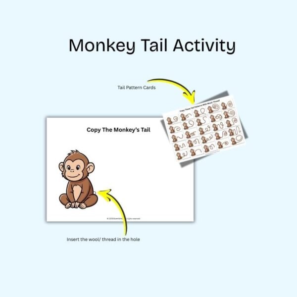 Monkey Tail Threading Activity for Kids (Free Printable) - MomKidHub ...