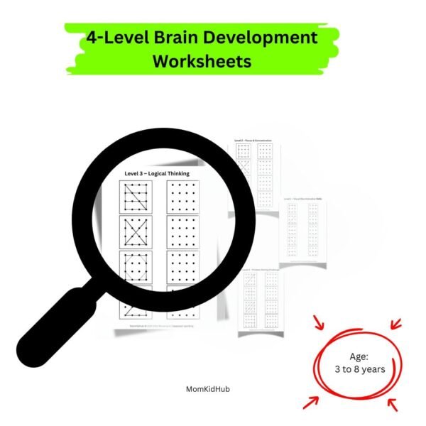 4-Level Brain Development Worksheets for Kids (Ages 3–6)